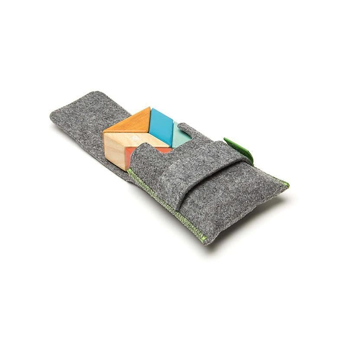 6 Piece Tegu Pocket Pouch Prism Magnetic Wooden Block Set, Sunset