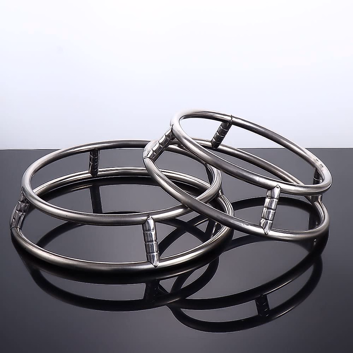 Vctitil Stainless Steel Wok Ring Wok Rack Wok Stand Round Shelf Cookware Ring For Pot Gas Stove Fry Pan,23cm/9.05inch,26cm/10.23inch(26cm)