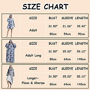 Très Chic Mailanda Wearable Blanket Hoodie for Women Oversized Cozy Blanket Sweatshirt with Sleeves and Giant Pockets for Adult Men