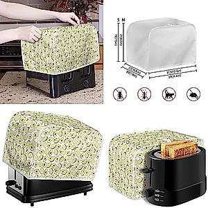 Suobstales Avocado Patterm 2 Slice Toaster Cover Blender Dust Covers Bread Toaster Oven Dustproof Cover Kitchen Small Appliance Cover Organizer Bag Anti Fingerprint Protection, S
