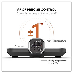 ikago Smart Mug Warmer Plate No Sound - Accurate 1℉ Temperature Control with Cup Sensing, Digital Display, Auto Shut-Off, Perfect for Desk & Cool Birthday Gifts for Women and Men