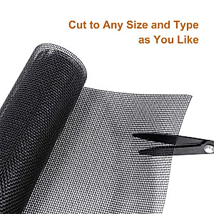 MAGZO Pet Proof Window Screen Door Replacement Mesh, 48" W x 99" L, Vinyl Coated Polyester Fabric Heavy Duty, Dog Cat Net for Sliding Glass/Patio/Balcony/Porch/Pool/Back Deck Windows Doors, Black