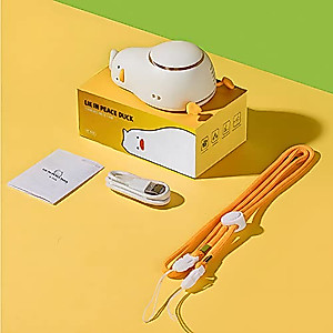 Portable Neck Fan, Hanging Neck Fan with Adjustable Lanyard, USB Rechargeable Mini Hand Held Fan，3 Wind Speed Personal Fan, Cute Bladeless Fan for Home Office Outdoor Travel (LIE-IN-PEACE DUCK)