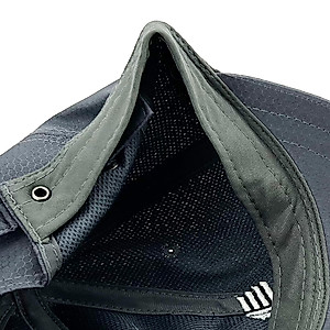 REDSHARKS mens Structured Short Bill Quick Dry Brim Trucker Baseball Dad Cap, Grey, X-Large