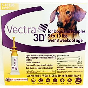 Vectra 3D® Gold for Extra Small Dogs 5 - 10 Pounds (3 Doses)