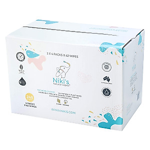 Niki's Natural Baby Wipes | Sensitive Organic Baby Wipes | Made with Manuka Honey and Coconut Oil, No Added Scents | EWG Verified | 744 Wipes (12 Pack x 62 Count Wipes) Baby Wipes Bulk