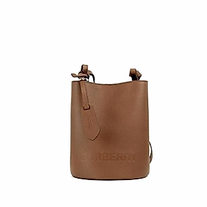 Burberry Leather SM Lorne Branded Bag Small Crossbody Crossbody Crossbody Leather Bucket Bag, tan
