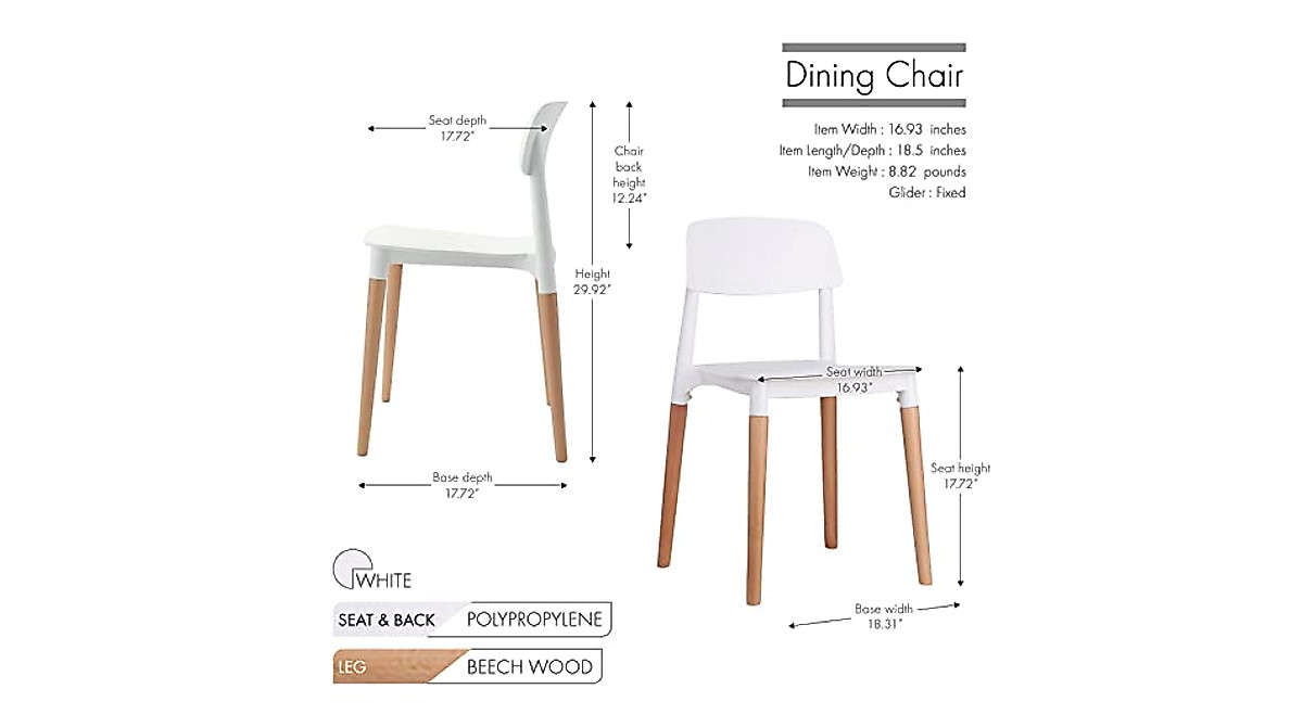 Porthos Home Clyde Dining Chairs Set of 4 with Waterproof and Stain ...