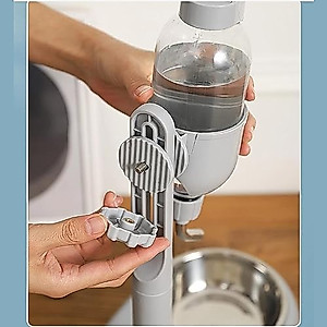 HEEPDD Pet Standing Water Dispenser Feeder Bowl, 500ml No Drip Automatic Water Bottle Food Feeder for Cats Dogs