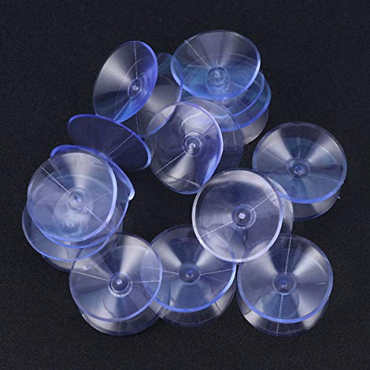 NUOBESTY Mirror Sucker Pads Transparent Double-Sided Cups PVC Plastic Clear Suction Rubber Pads for Glass Silicone Suckers Without Hooks 12 Pcs 10 x 30mm (Transparent)