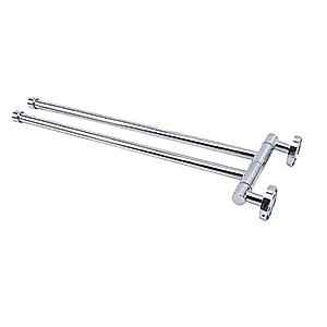 LIRUXUN Stainless Steel Brushed Towel Rack， Bathroom Towel Bars Swivel Towel Rail， 2 Arm Wall Mounted Hand Towel Rack Holder