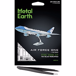 Fascinations Metal Earth Air Force One 3D Metal Model Kit Bundle with Tweezers