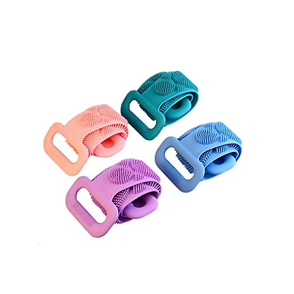 Silicone Body Scrubber,Bath Body Brush for Shower,Exfoliating Dual Side Scrubby Buddy,New Version 2020 Easy to Clean Long Hygienic Washer for Men and Women,Deep Cleaning Massage Scrubbers (Green)