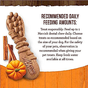 Merrick Fresh Kisses Natural Dental Chews, Treats Infused with Pumpkin and Cinnamon for Medium Dogs 25-50 Lbs - 8.1 oz. Pouch