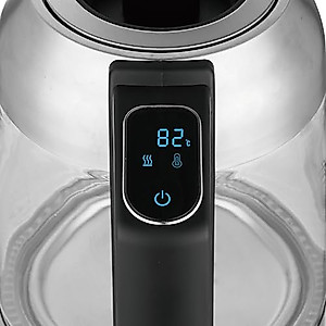 Salton GK1758 Temperature Control 1.7L with Tea Steeper Electric Kettle, Stainless Steel, Glass
