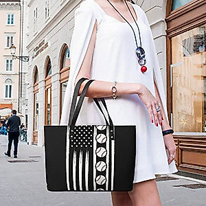 Womens Handbag Baseball Leather Tote Bag Top Handle Satchel Bags For Lady