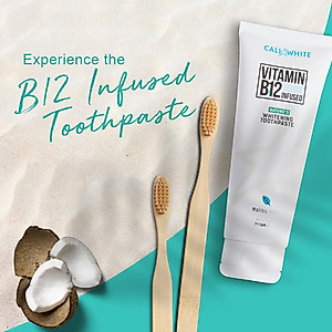 Cali White Flouride Free Natural Whitening Toothpaste, Infused with Vitamin B12 Teeth Whitening Toothpaste, Vegan Toothpaste, Triclosan Free, Peroxide Free, SLS Free, Pacific Mint, 4 Ounce (1 Pack)