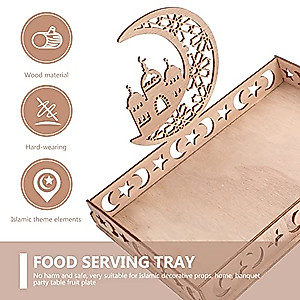 Cabilock Ramadan Tray Decorative Table Tray Dessert Food Tray Desktop Table Decor