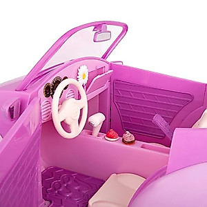 Glitter Girls – Purple Convertible Car & 14-inch Poseable Doll Candice – Rolling Wheels, Opening Doors, Trunk & Interior Storage – Toys, Clothes, and Accessories for Ages 3+