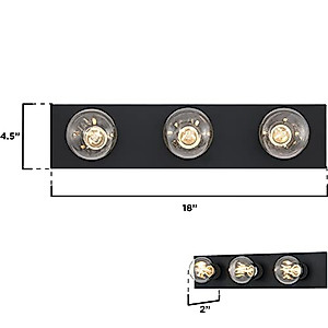 Westinghouse Lighting 6117500 Traditional Three-Light Indoor Vanity Light Fixture, Matte Black Finish