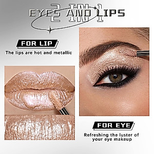 NewBang 3 Colors Metallic All Glitter Liquid Lipstick Set Chameleon Lip Gloss Tint Stain Waterproof Diamond Shimmer Shinning Sparkly Face Eye Glow Moisturizing High Glow Christmas Party Makeup Gift