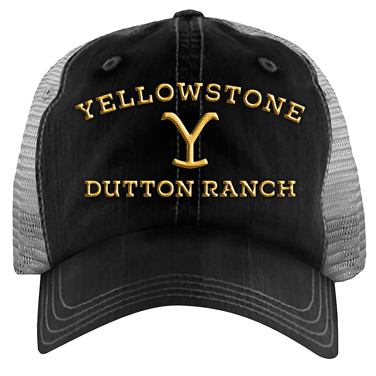 Yellowstone Dutton Ranch Trucker Hat Black Gray