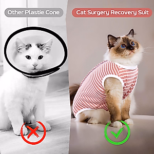 QBLEEV Cat Recovery Suit, Cat Surgery Recovery Suit Female, Kitten Cat Onesie for Cats After Surgery, Pet Cat Spay Surgical Recovery Suit Soft Cat Clothes Abdominal Wound Skin Diseases Protection L
