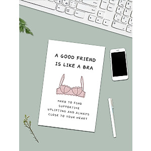Zoytonky Funny Best Friend Birthday Card for Women, Friend Female Birthday Card for BBF Sister, “A Good Friend Is Like A Bra” Best Friend Card Friendship Card Bridesmaid Card for Her