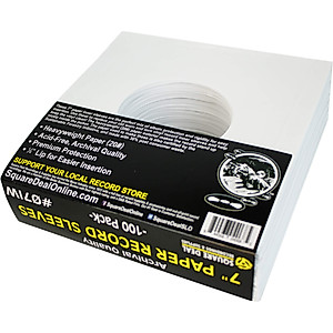 (200) Archival Quality Acid-Free Heavyweight Paper Inner Sleeves for 7" Vinyl Records #07IW