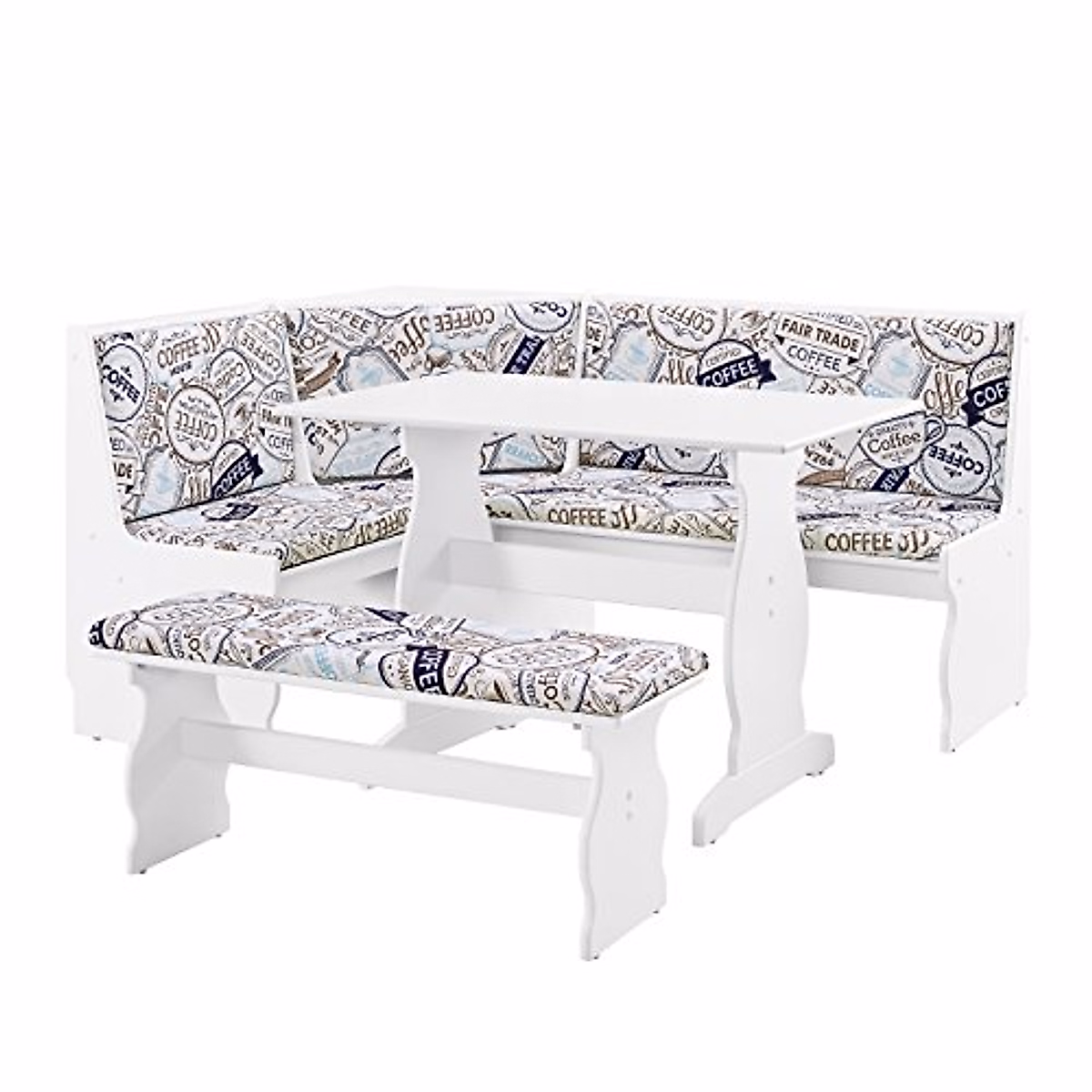 Linon Lucy Coffee Nook - White 66.25 x 34.5 x 50.25