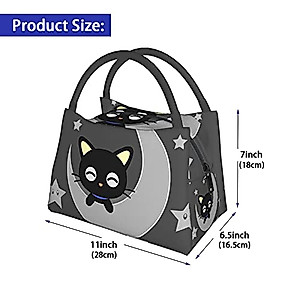FACITE Small Lunch Bag, Insulated Cute Lunch Bags for Women Kids Gifts,Toddler Girls Lunch Box for School Work, Black Thermal Reusable Durable Portable Soft Cooler Tote Bag, Cat