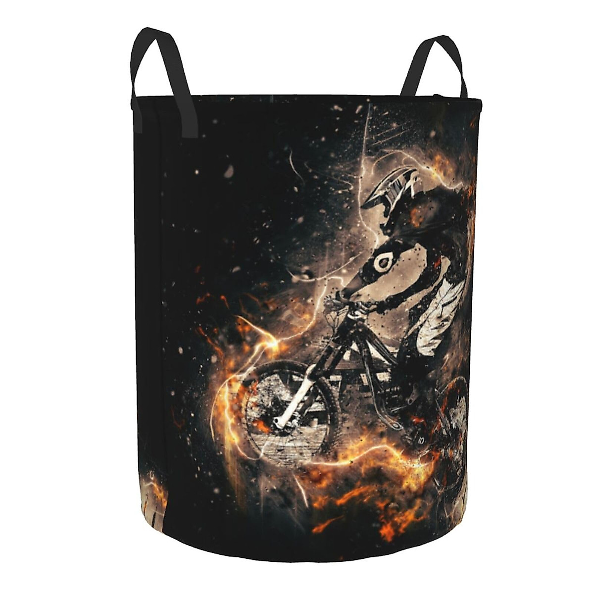 FOISIIAEA Extreme Sports Dirt Bike Laundry Basket Waterproof Oxford Cloth Organizer Basket Collapsible Clothes Hamper with Handle Toy Gift Bin Baskets