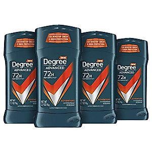 Degree Men Antiperspirant Deodorant Adventure Freshness and Odor Protection Deodorant for Men 2.7 Oz, (Pack of 4) Woodsy, Stick