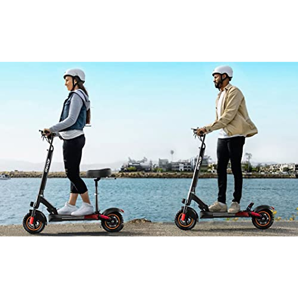 iENYRID Electric Scooter for Adults with Seat, 600w Motor(800w Peak Power), 28mph Top Speed, 31miles of Range, 10'' Off Road Tire, Dual Suspension & Dual Brake System, Commuter E Scooter