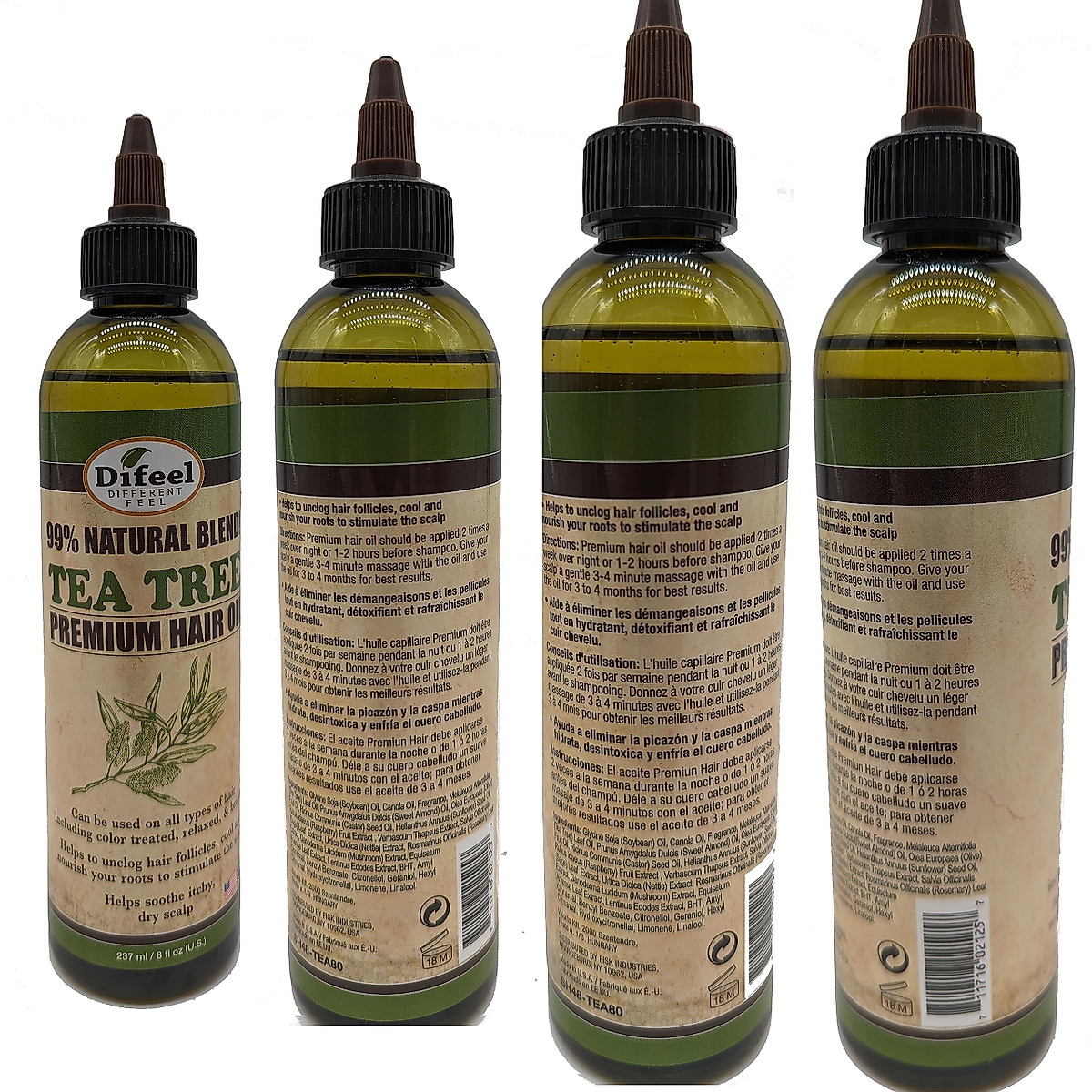 Difeel 99% Natural Premium Hair Oil - Tea Tree Oil 7.78 ounce