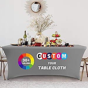 Custom Table Cloth with Business Logo Custom Tablecloth Custom Table Runner with Business Logo Promotional Items Your Logo Table Banner Sign Personalized Table Cloth (Rectangular Spandex 6 FT)