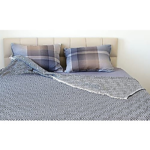 Turkish Throw Blanket for Couch - Cotton Blanket for Bed Cover - Large Farmhouse Blanket for Home Decor 75 X 90 Inches