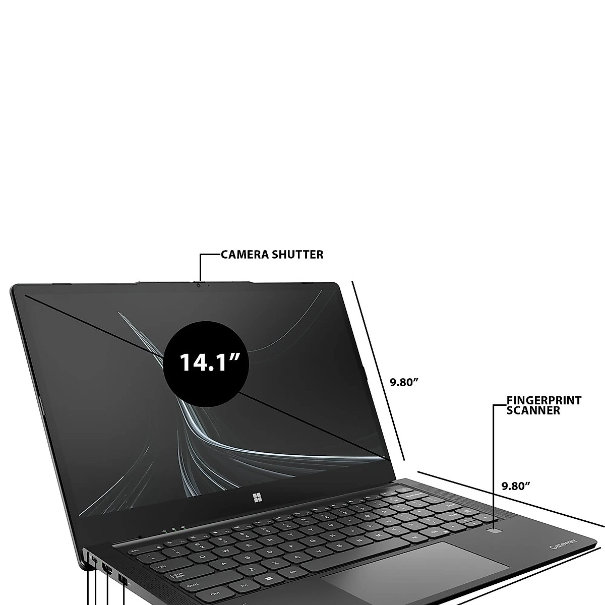 Gateway 14.1" Ultra Slim Notebook, FHD Touchscreen, Intel Core i7-1255U, 8GB RAM, 512GB SSD, Fingerprint Scanner, Tuned by THX Audio, 2MP Camera, HDMI, Windows 11, Black