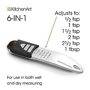 KitchenArt Pro Adjust-A-Tablespoon, Silver, 6.25 x 1.5 x 1 inch