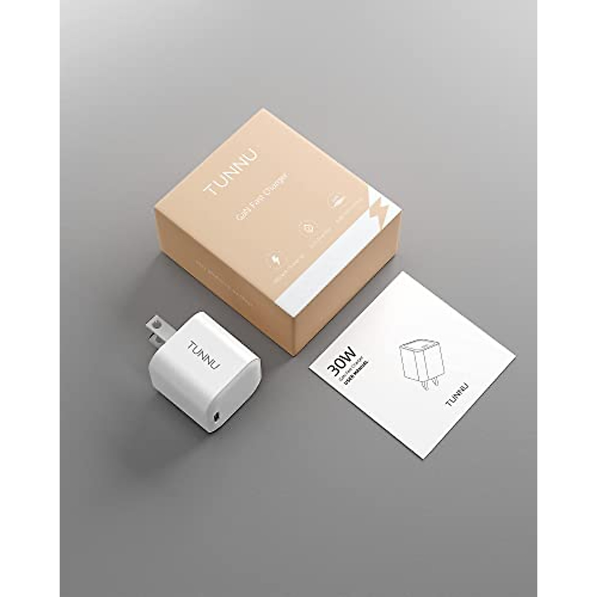 TUNNU 30W USB C Charger Mini GaN PD Fast Charging Block - PPS 33W Wall Power Adapter for Type C Smartphone Tablet - Compatible with Apple iPhone 13/12/Pro iPad Samsung Google Pixel MacBook Air