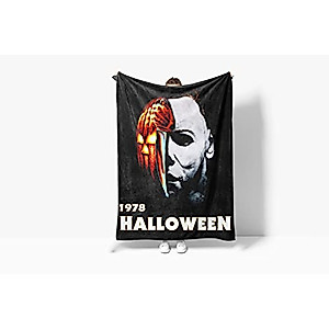 Halloween Horror Movie Blanket Michael Myers Blanket Flannel Blanket Micro Fleece Blanket for Bed Couch Living Room (Style-2, 50"x60")