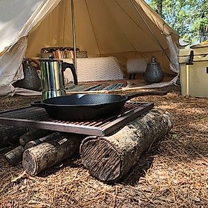 Bayou Classic 7434 14-in Cast Iron Skillet Features Helper Handle and Pour Spouts Perfect For Searing Braising Frying and Baking Pies and Cobblers