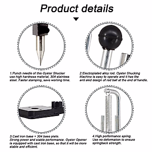 JIAWANSHUN Oyster Shucker Manual Oyster Shucking Machine Oyster Shell Opener Machine Oyster Opener Set Clam Opener Oyster Sheller Oyster Shucking Tool Seafood Tools