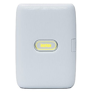 Fujifilm Instax Mini Link Smartphone Printer + Fujifilm Instax Mini Instant Film (20 Sheets) Bundle with Sturdy Tiger Travel Case and Stickers + Deals Number One Cleaning Cloth (Ash White)