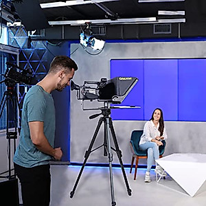 CANALHOUT 16" Universal Teleprompter with Remote Control, Fit All Tablets/iPad, Video Camera/DSLR, Pre-Assembled, 70/30 Beam Splitting Glass with Waterproof Tote, Speech and Video Creation