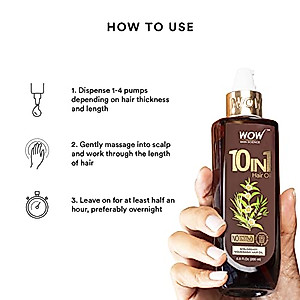 WOW Skin Science 10 in 1 Hair Oil - Dry Damaged Hair and Growth Hair Treatment Oil - Has Argan Oil for Hair & Rosemary Oil for Hair Growth - Hair Care for Women and Men (6.76 Fl Oz (Pack of 1))