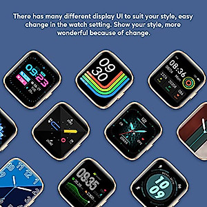 ASWEE Smart Watch Fitness Tracker with 24/7 Heart Rate, Blood Oxygen Blood Pressure and Sleep Monitor, 1.7'' Full Touch Screen 5 ATM Waterproof Smartwatch, Step Counter Watch for Women Men Kids