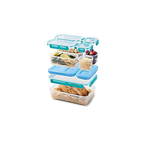 Rubbermaid LunchBlox Leak-Proof Entree Lunch Container Kit, Large, Blue