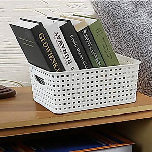 Xowine White Plastic Storage Basket, Set of 6