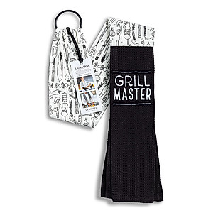 DEMDACO Grill Master Black and White 69 inch Cotton Polyester Fabric Boa Dish Towel
